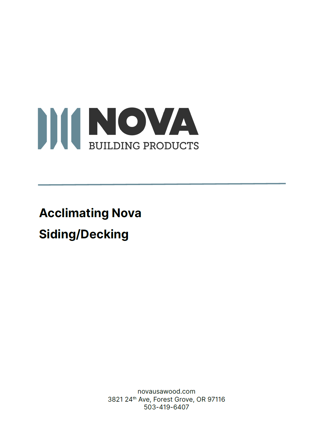 Download Nova Product Brochures and Specifications