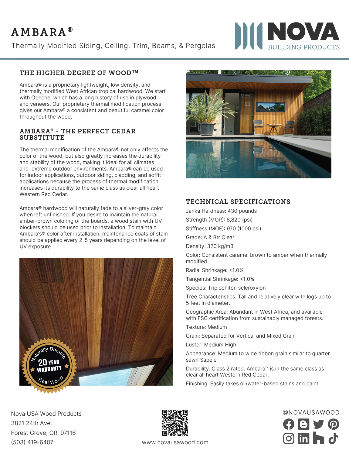 Ambara® Wood | Thermally Modified Ambara® Hardwood